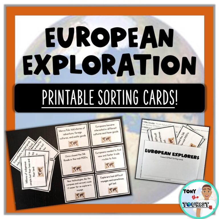 European Exploration Activity: Cause & Effect Sorting Cards- FREE ...