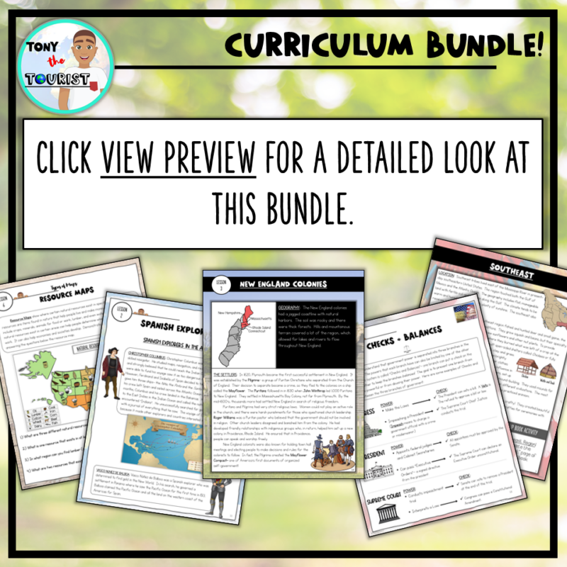 Social Studies Full-Year Curriculum Bundle (Grades 4 & 5). No Prep ...